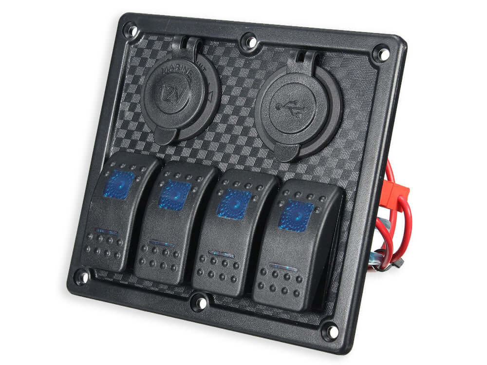 4 Gang Marine Boat Rocker Switch Panel - Buy Kiwi